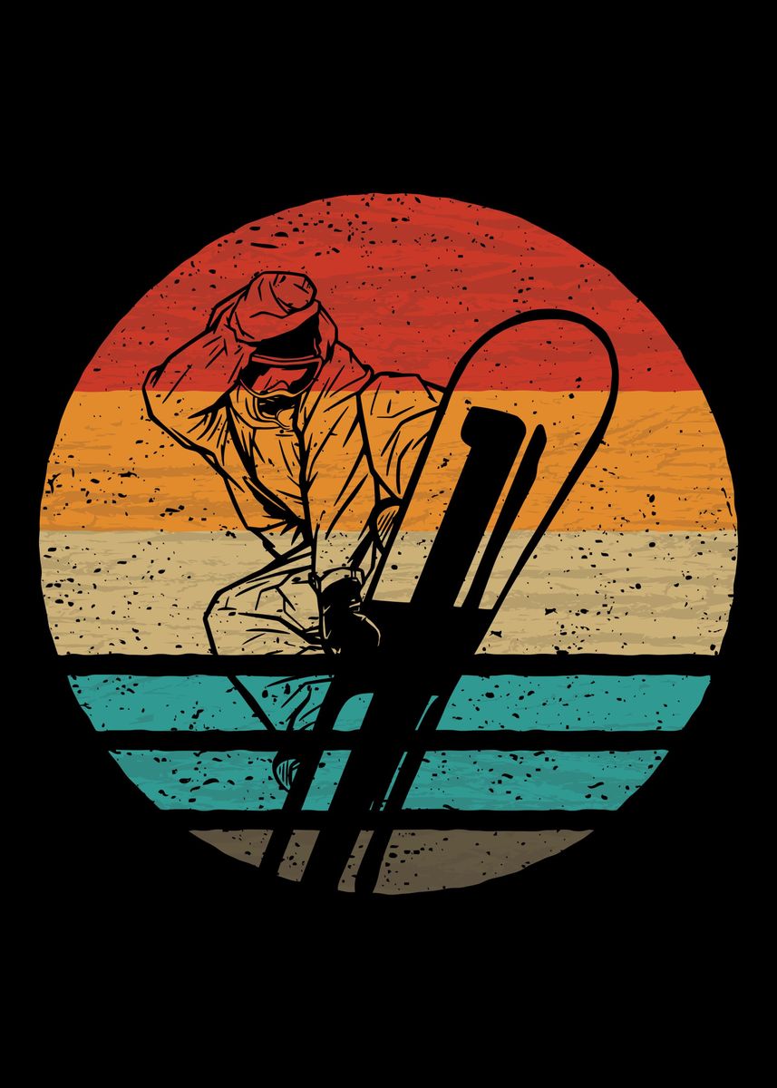 'Snowboarding Retro Vintage' Poster by royalsigns | Displate