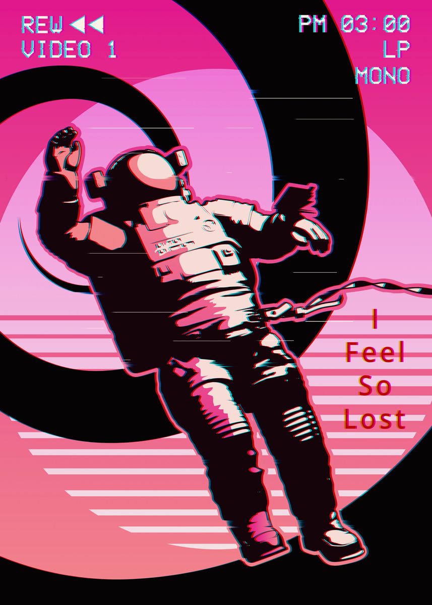 'Weirdcore Space Astronaut' Poster, picture, metal print, paint by ...