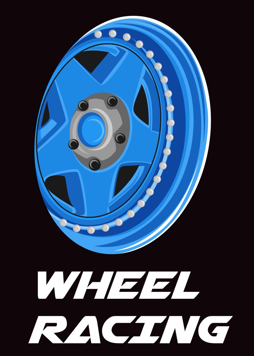 'wheel blue' Poster, picture, metal print, paint by Asran Vektor | Displate