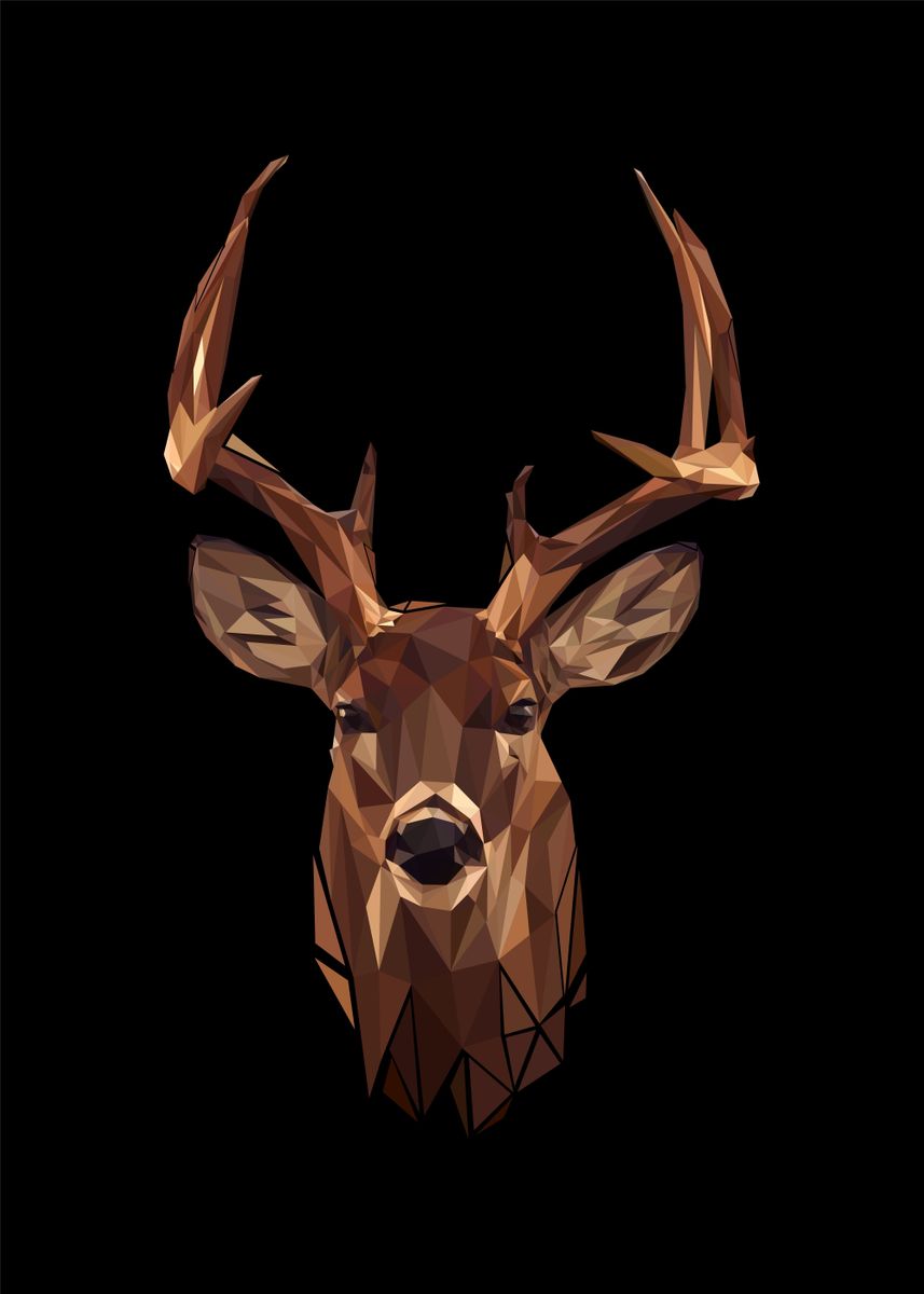 'Buck' Poster, picture, metal print, paint by Lowpoly Posters | Displate