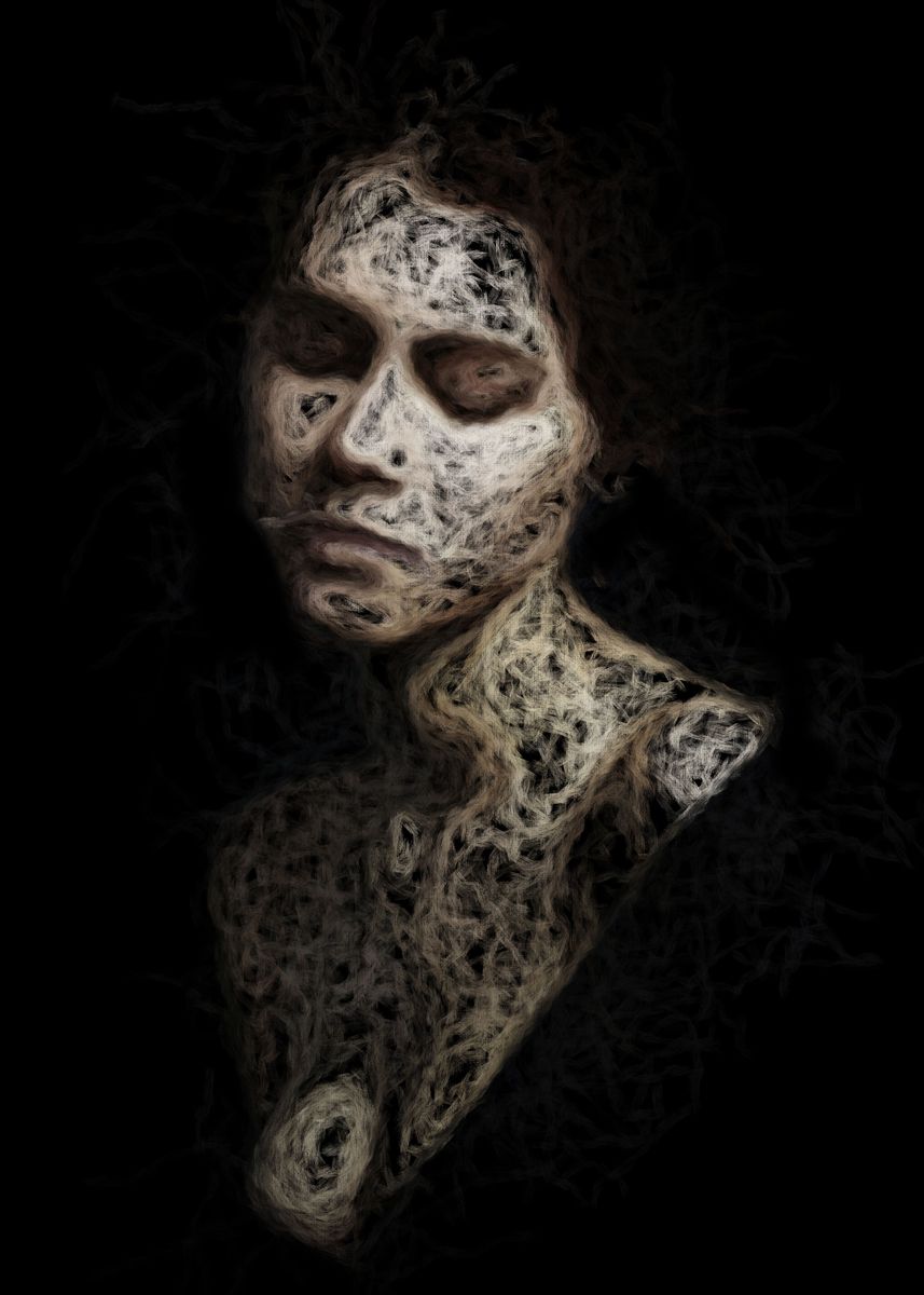 'Portrait decay' Poster, picture, metal print, paint by Vetala | Displate