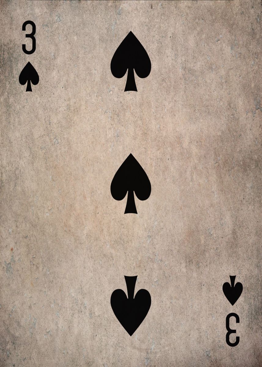'Three of spades' Poster, picture, metal print, paint by XandYart ...