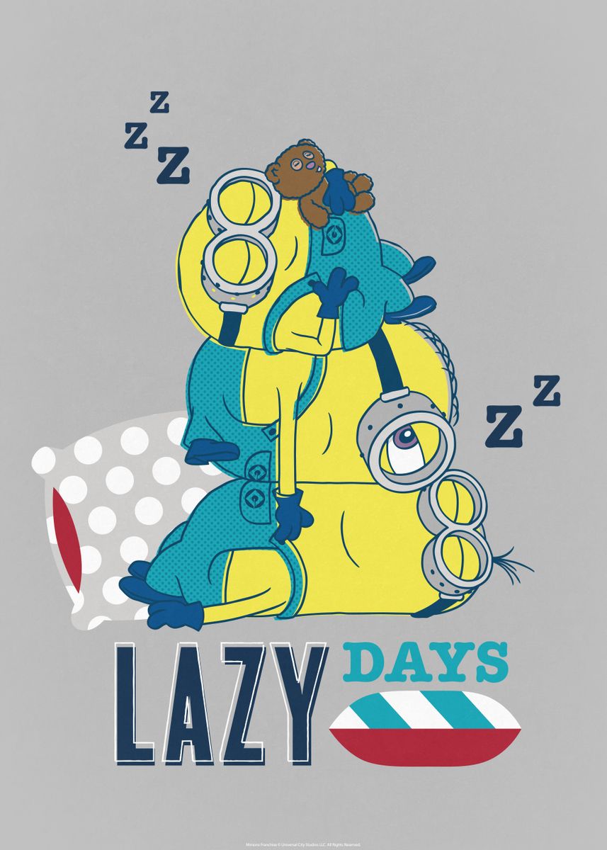 'Lazy Days' Poster, picture, metal print, paint by Minions | Displate