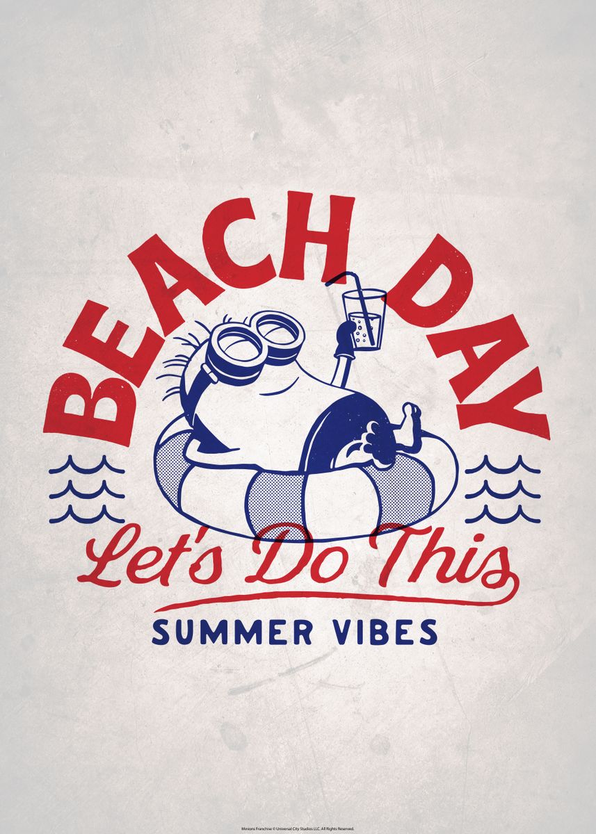 'Beach Day' Poster, picture, metal print, paint by Minions | Displate
