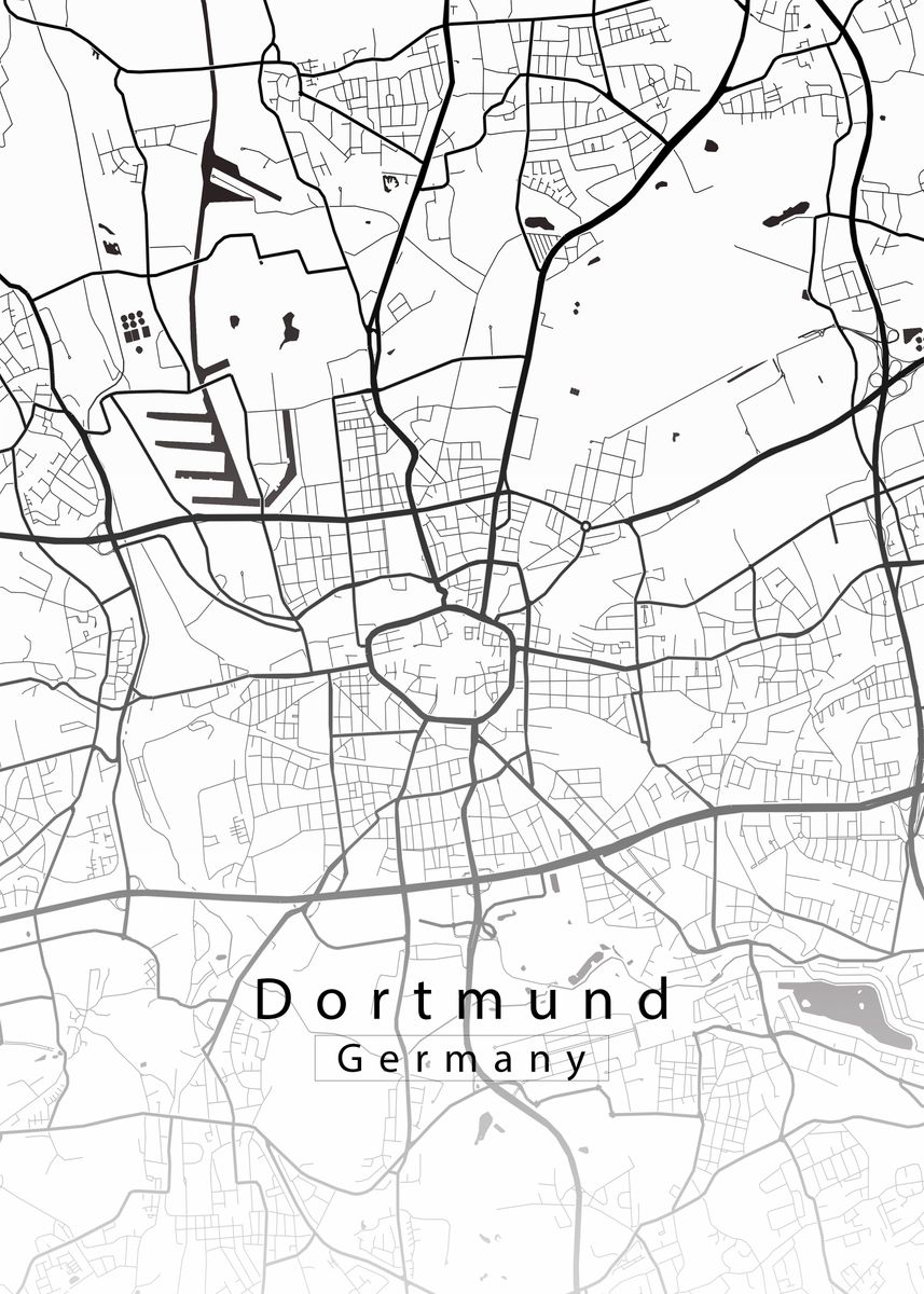 'Dortmund City Map' Poster by Robin Niemczyk | Displate