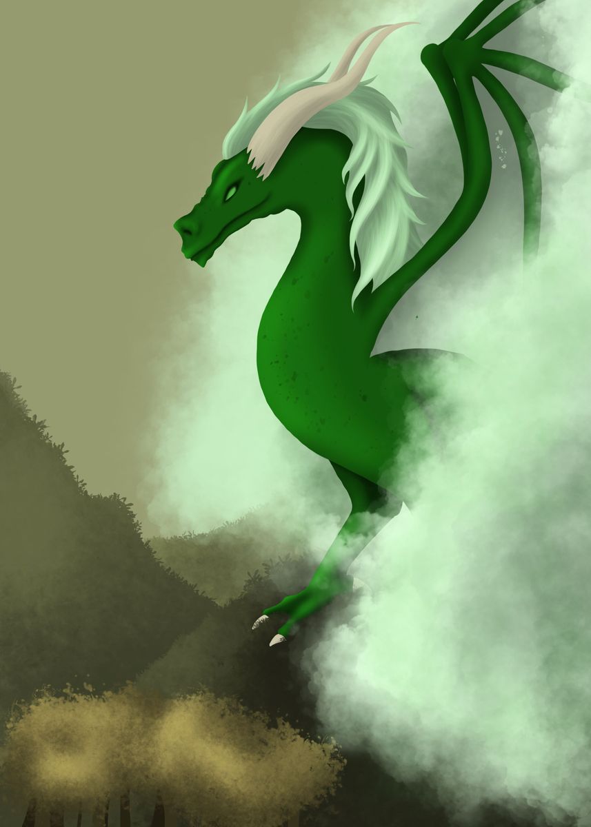'Green Dragon' Poster by Charlene Abdoelhafiezkhan | Displate