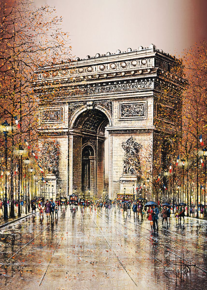 'Paris Arc de Triomphe' Poster, picture, metal print, paint by REAL ...