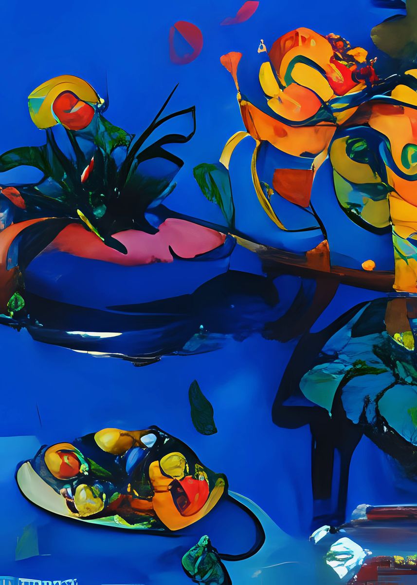 'Blue Still Life' Poster, picture, metal print, paint by ACR ACR | Displate