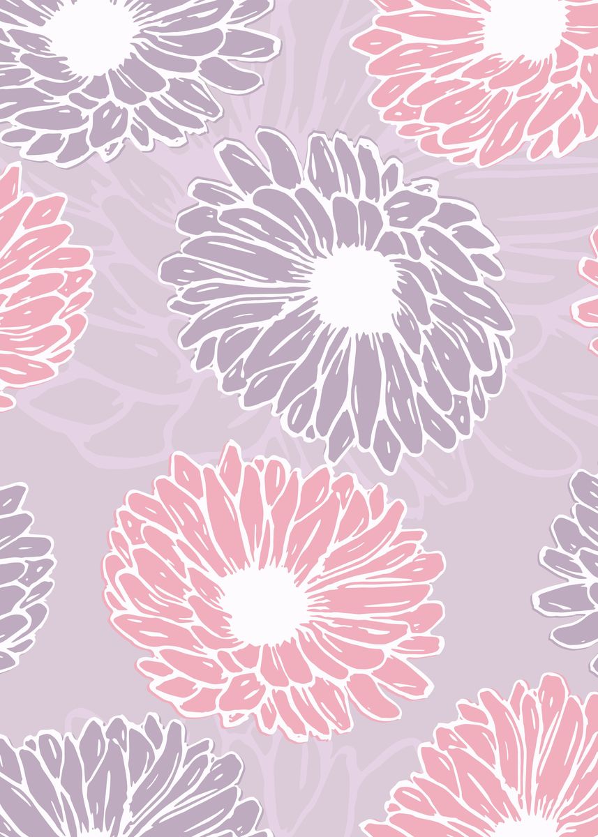 'Abstract Flower Pattern 23' Poster, picture, metal print, paint by ...