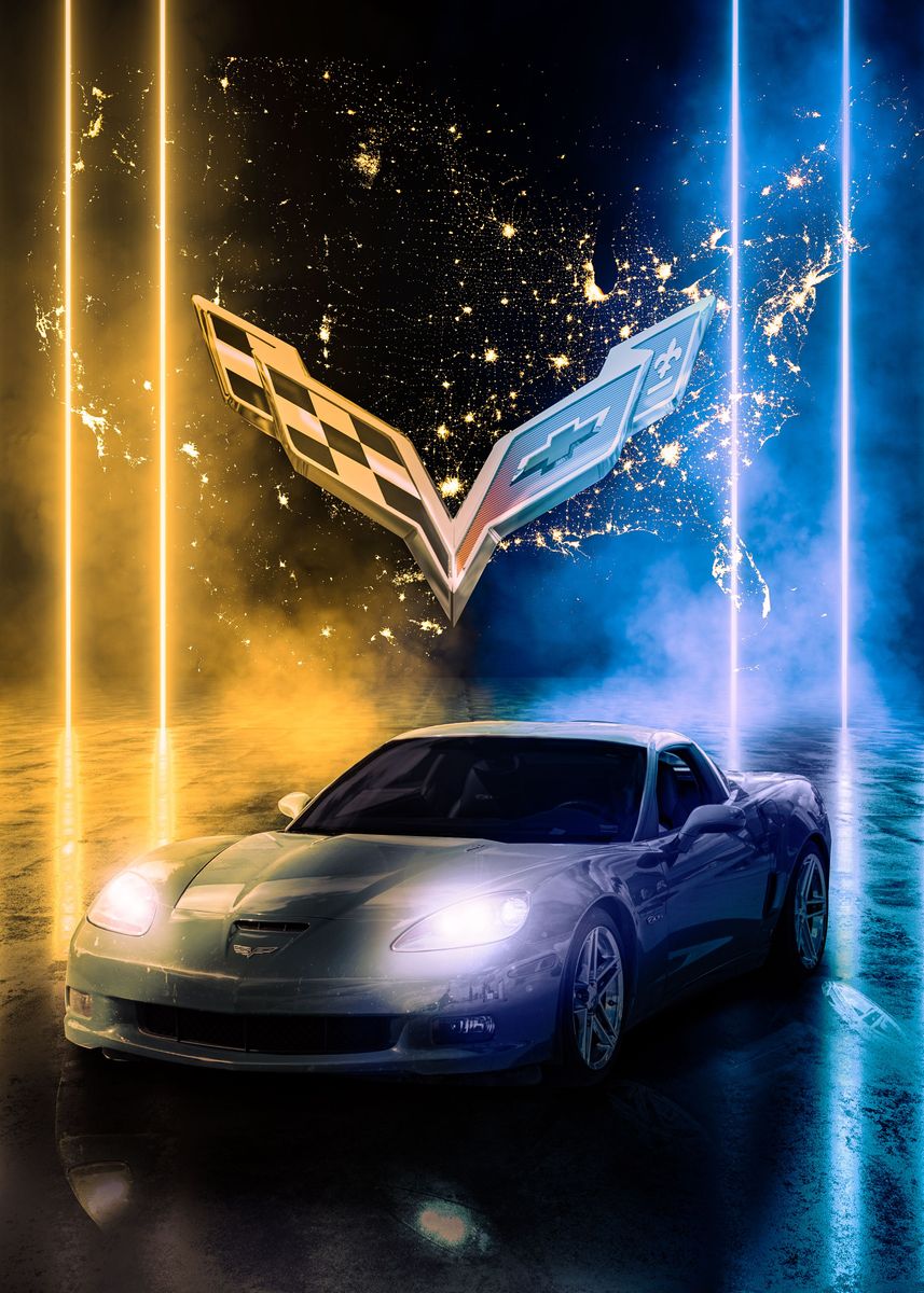 'Chevy Corvette' Poster by Meshter | Displate