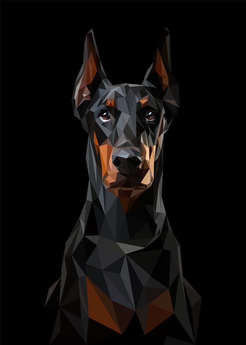'Doberman dogs' Poster, picture, metal print, paint by Lowpoly Posters ...