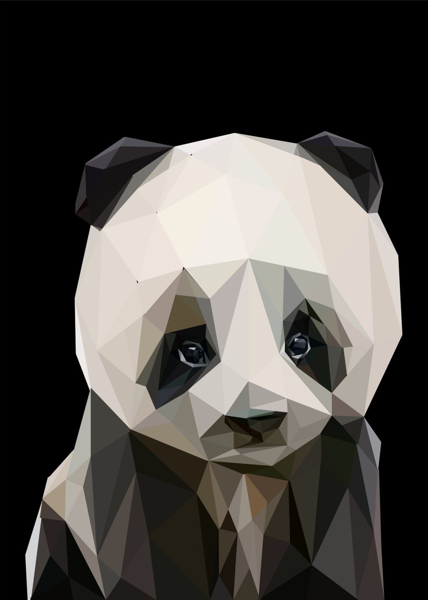 'baby panda pop art' Poster, picture, metal print, paint by Lowpoly ...