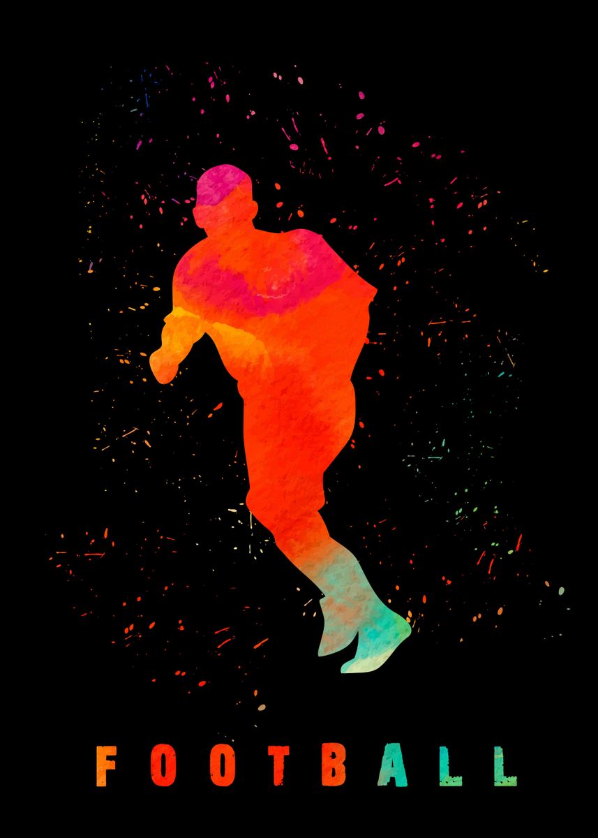 'Football Player Colorful' Poster, picture, metal print, paint by Anime ...