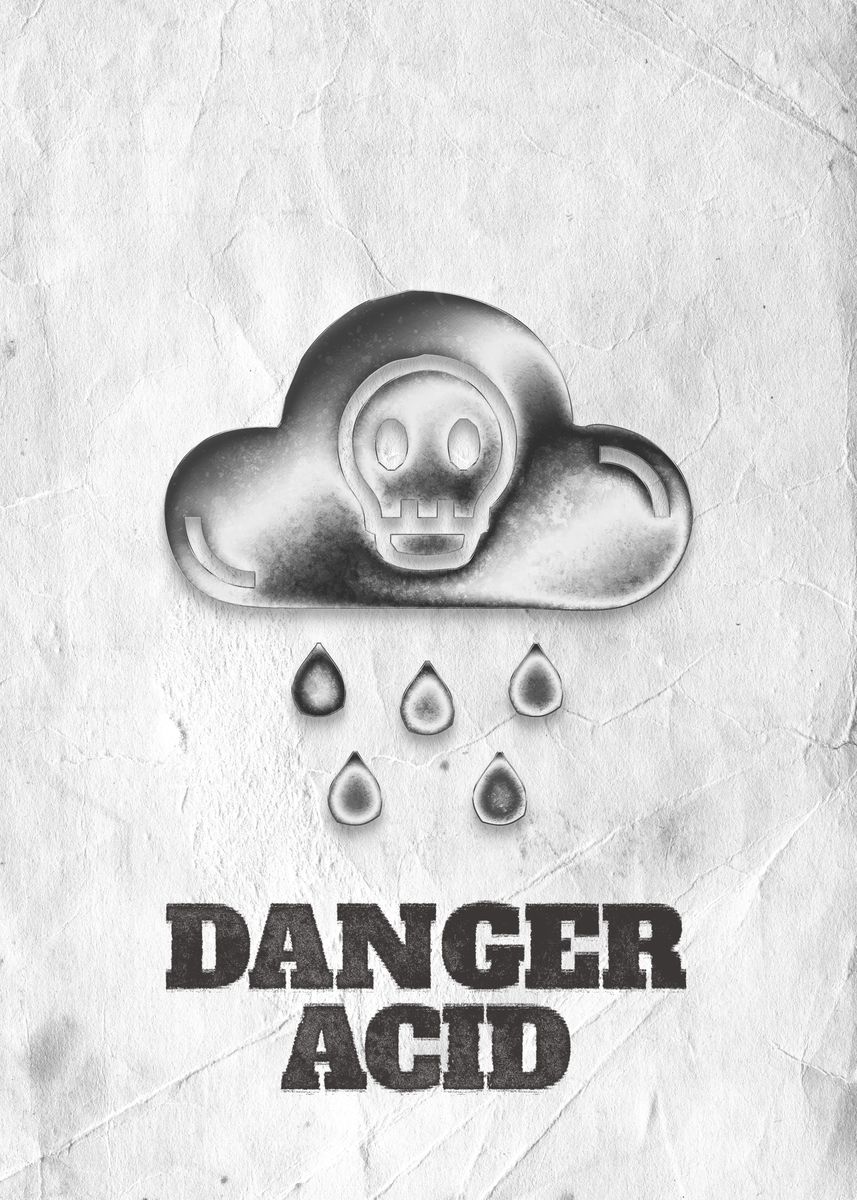 'Danger Acid Sign' Poster, picture, metal print, paint by The Flowers ...