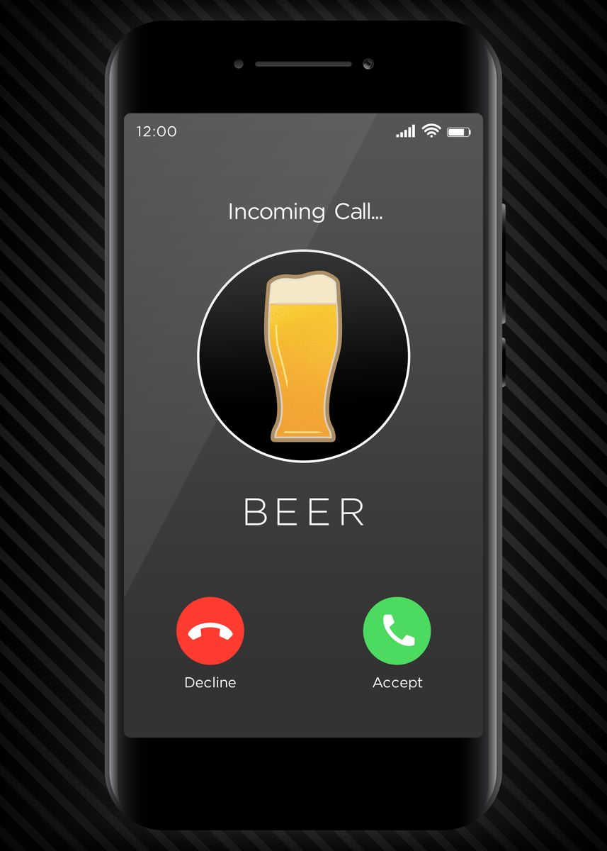 'Incoming Call Beer' Poster, picture, metal print, paint by ...