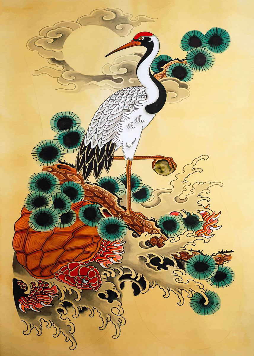'Asian Bird' Poster, picture, metal print, paint by NATU GROUP | Displate