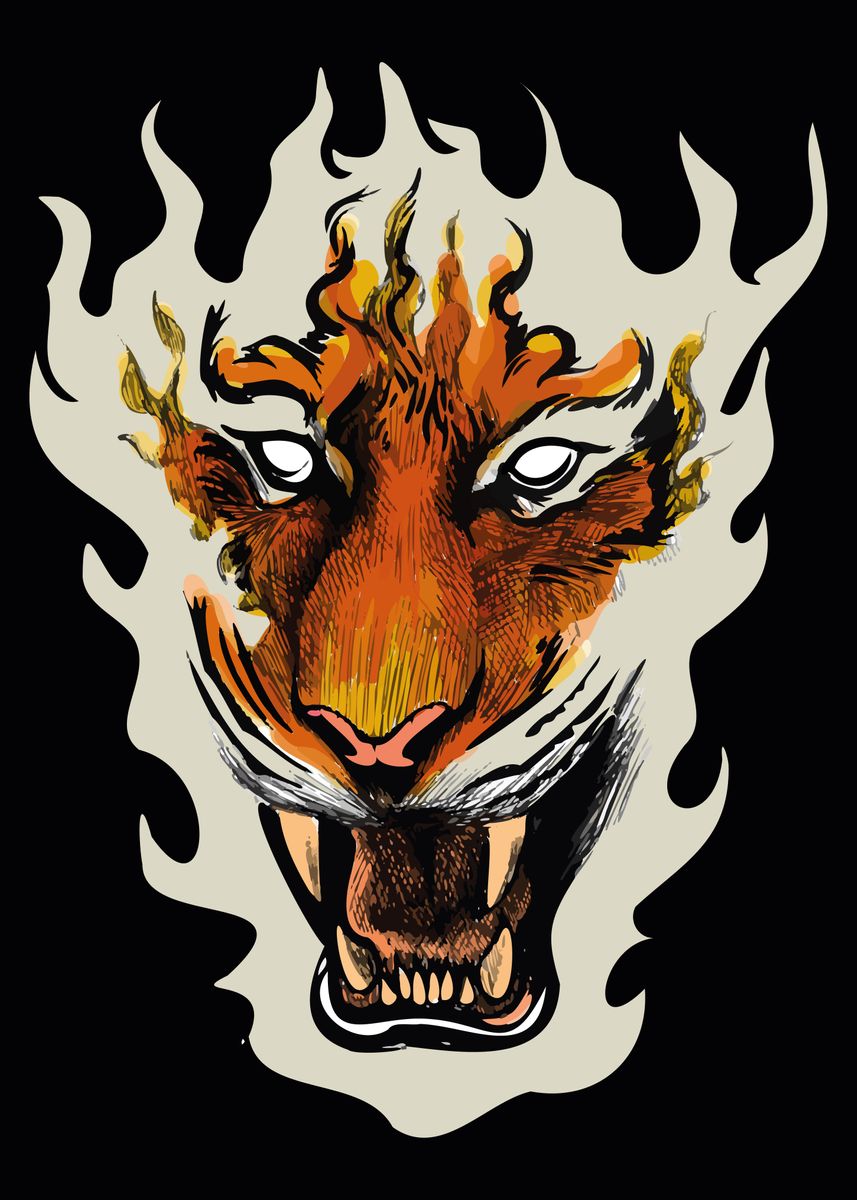 'Tiger Smoke Poster Design' Poster by Bombdesign | Displate