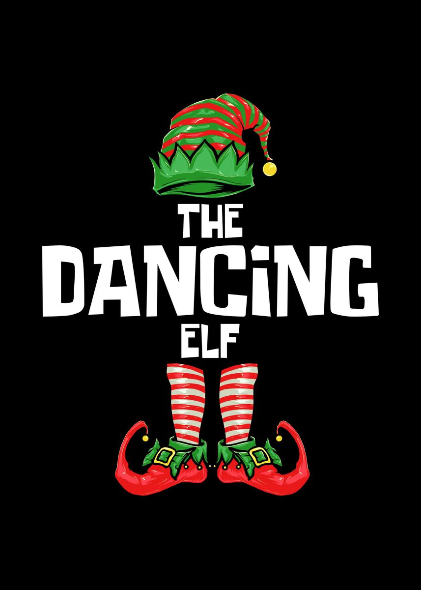 'Christmas Dancing Elf' Poster, picture, metal print, paint by Mealla ...