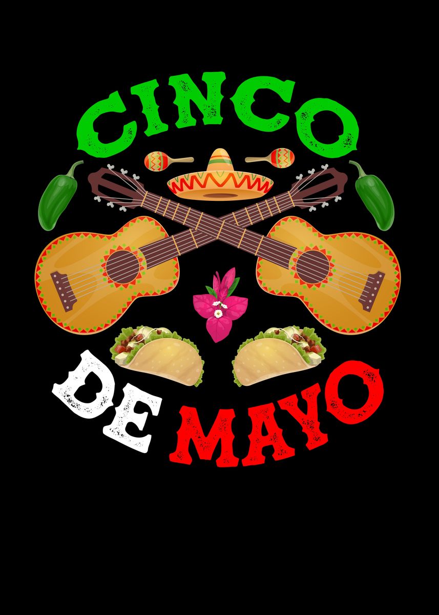 'Cinco De Mayo Guitar' Poster by Hexor | Displate