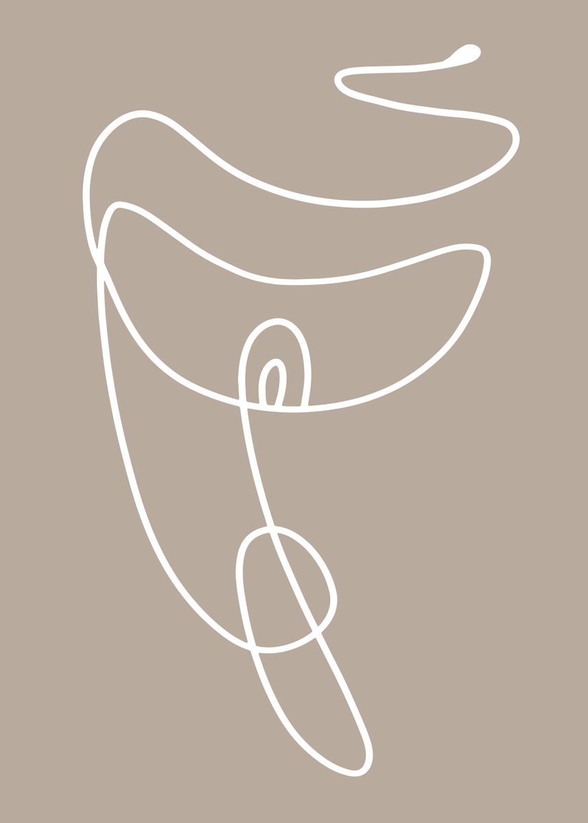 'Minimalistic one line art' Poster, picture, metal print, paint by ...