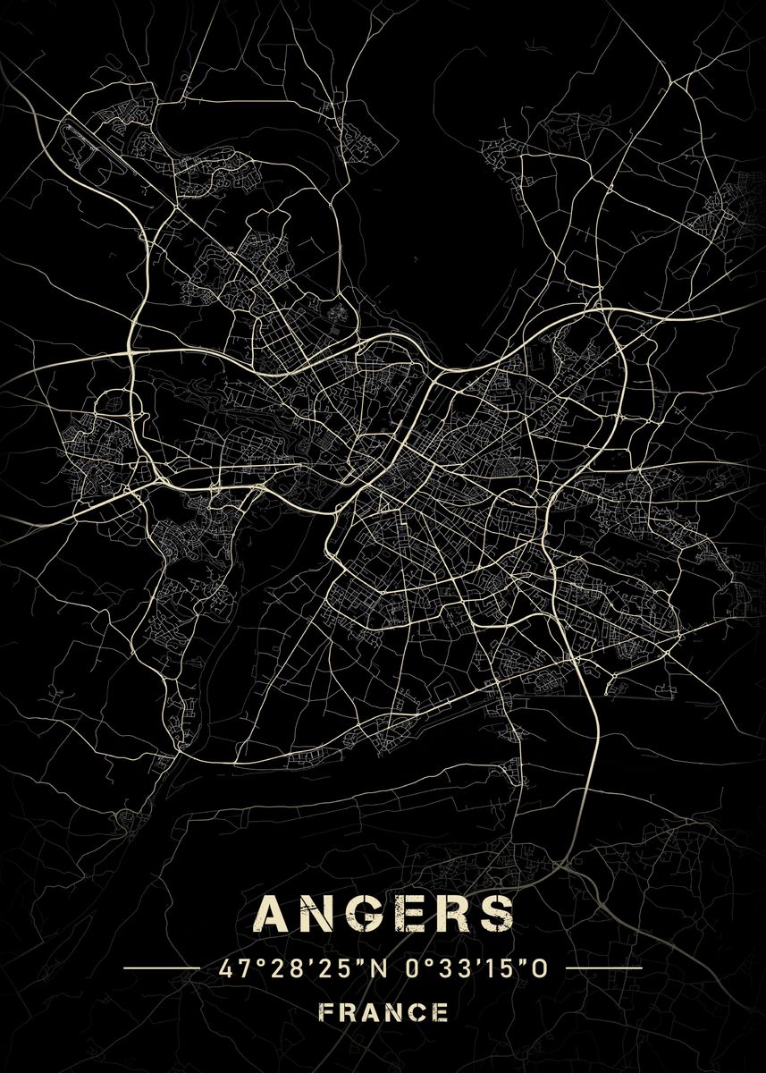 'Angers' Poster, picture, metal print, paint by Jerhus | Displate