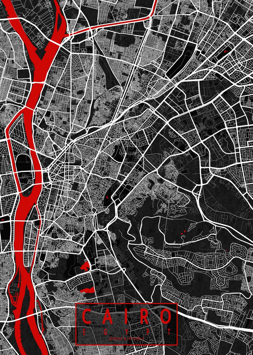 'Cairo City Map Oriental' Poster, picture, metal print, paint by deMAP ...