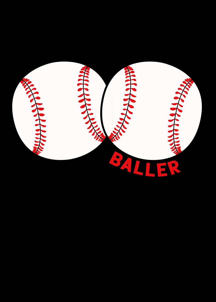 'Baseball baller' Poster, picture, metal print, paint by BeMi | Displate