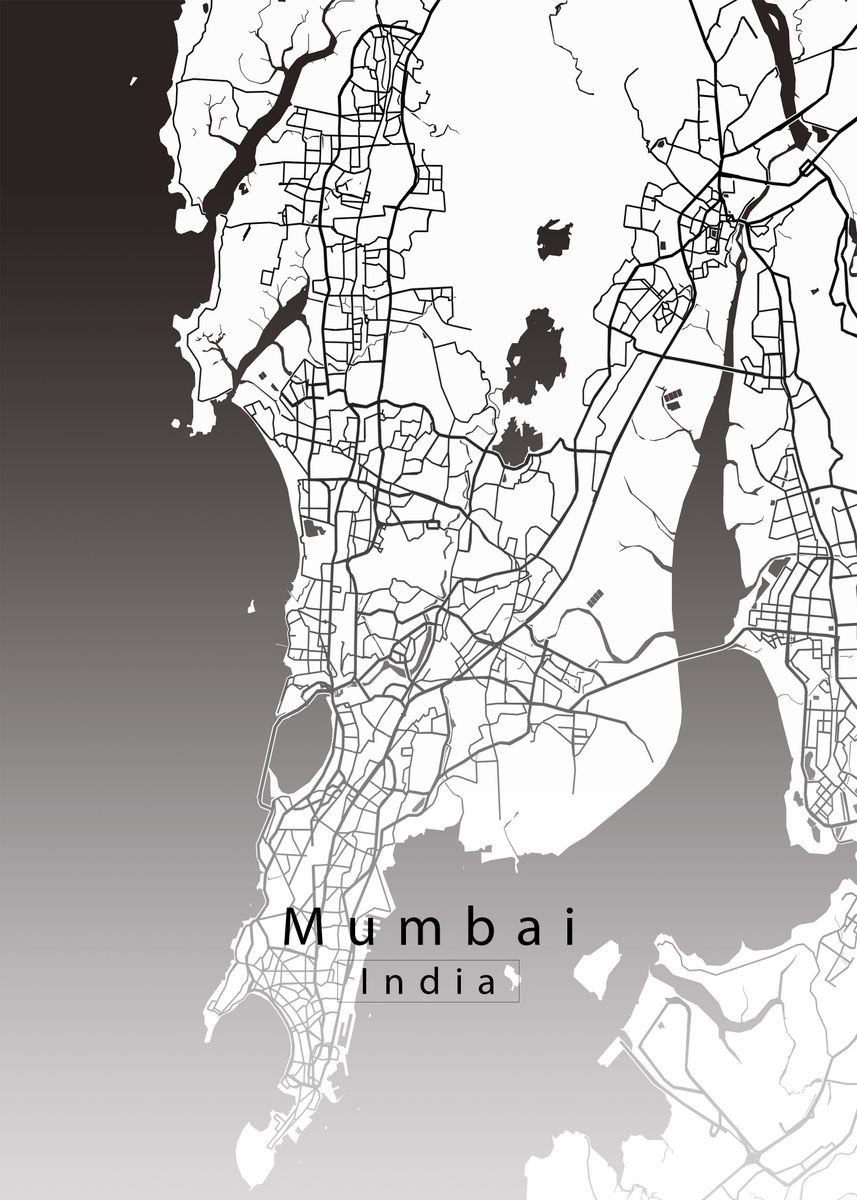 'Mumbai City Map' Poster, picture, metal print, paint by Robin Niemczyk ...