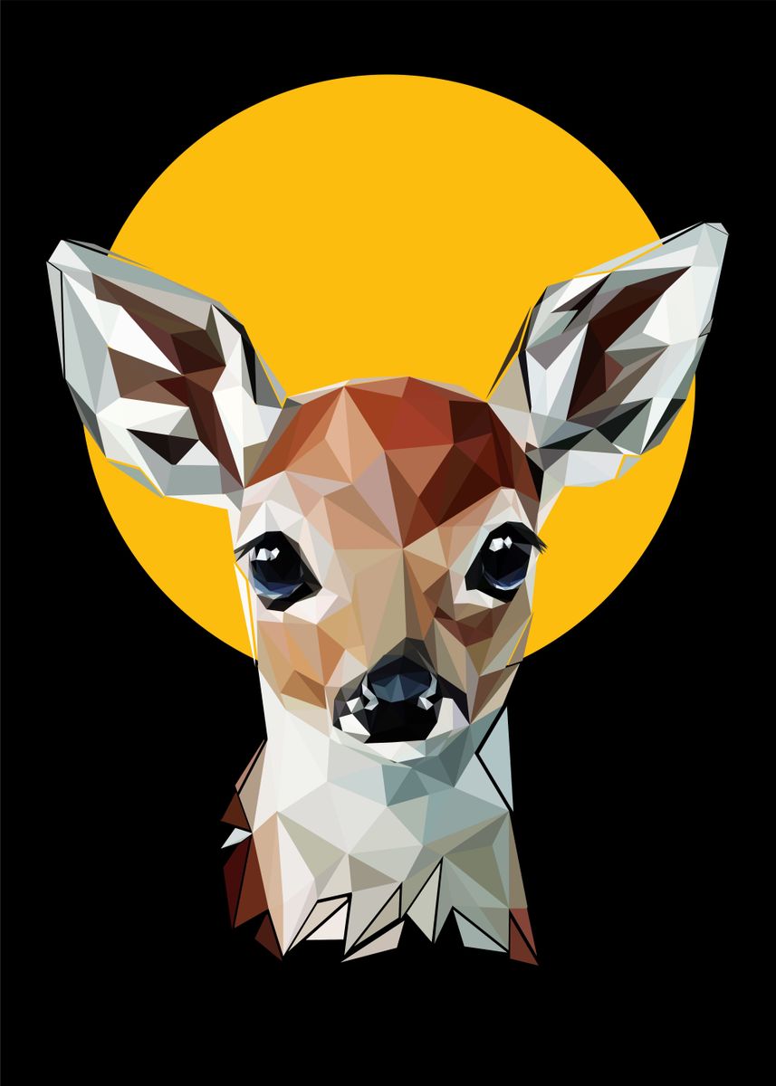 'baby fawn' Poster by Lowpoly Posters | Displate