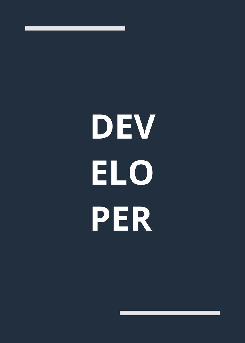 'Developer Programming' Poster, picture, metal print, paint by Wisnu ...