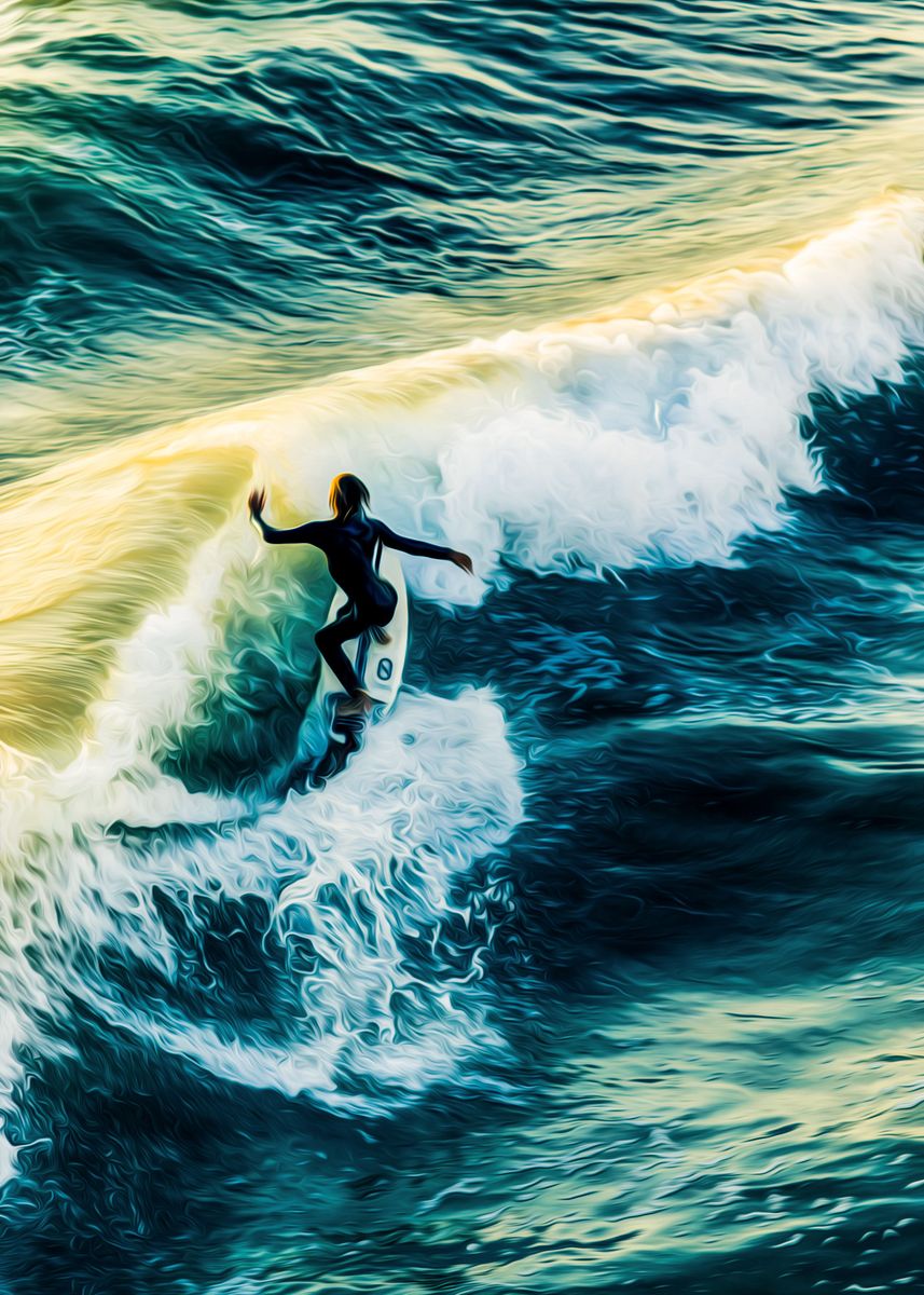 'Catch a wave' Poster by ANDRE MCKAY | Displate