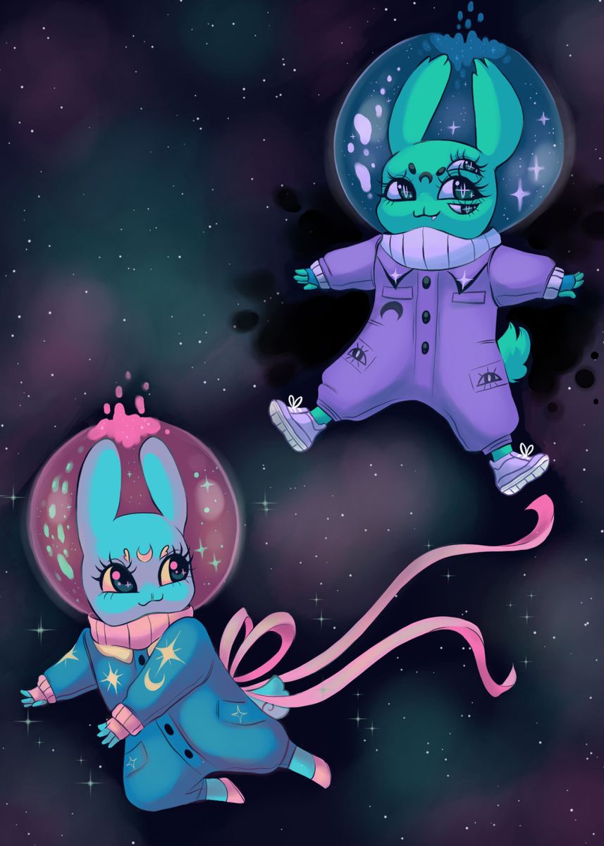 'Space Buns ' Poster by TIB Artwork | Displate