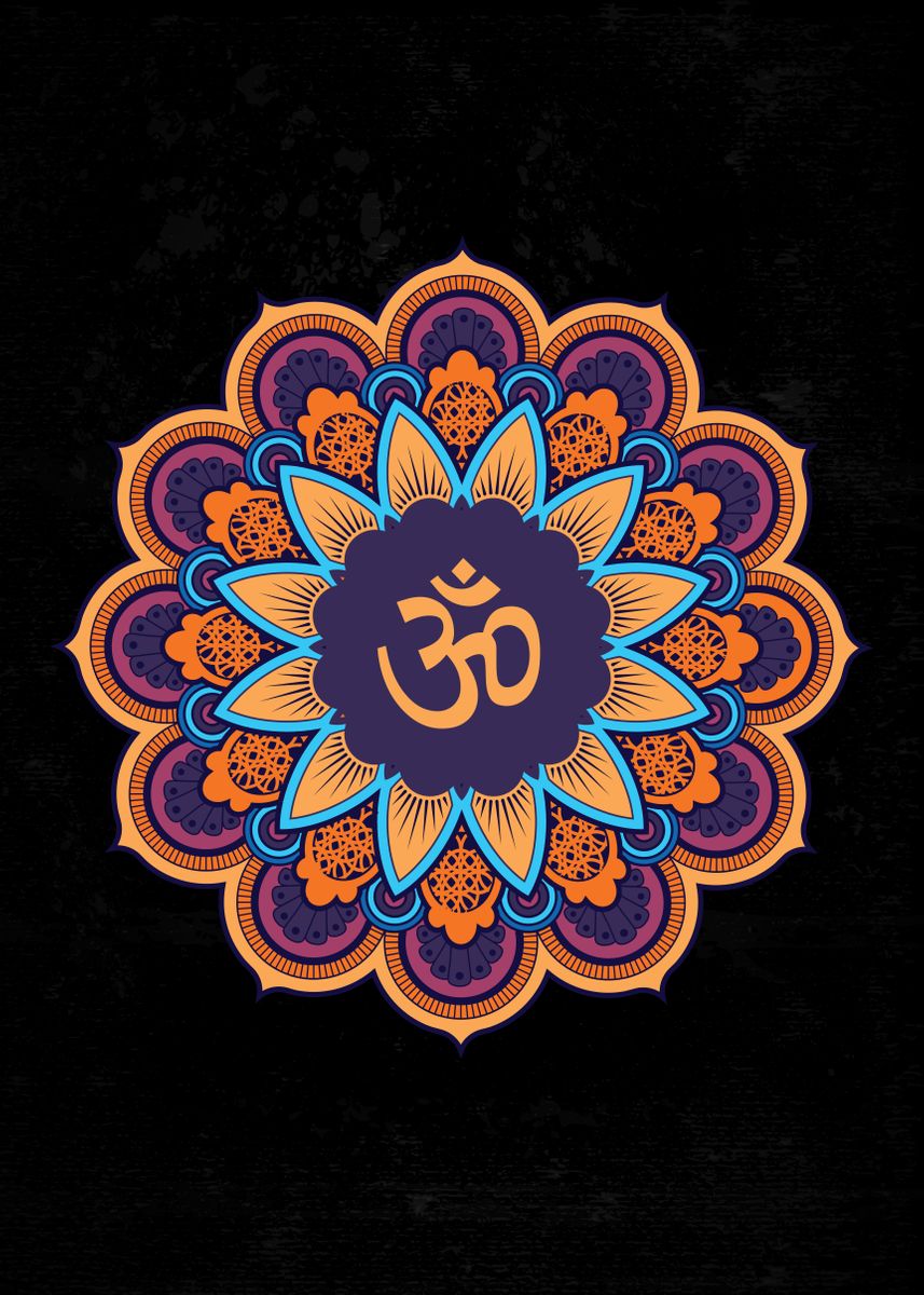 'Om Sign Mandala' Poster, picture, metal print, paint by BestPrints ...
