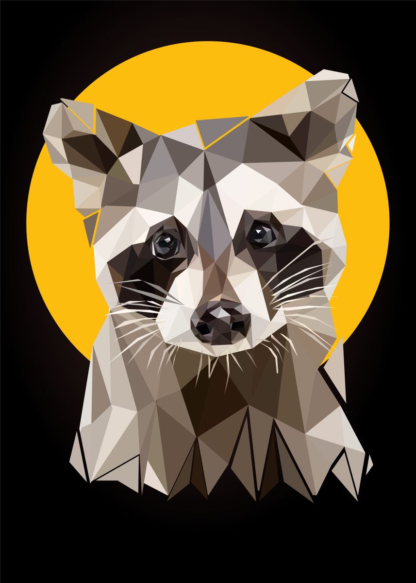 'raccoon nursery animals' Poster, picture, metal print, paint by ...