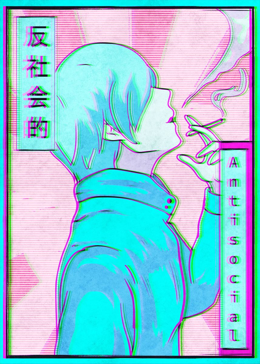 'Emo Anime Boy Antisocial' Poster by AestheticAlex | Displate