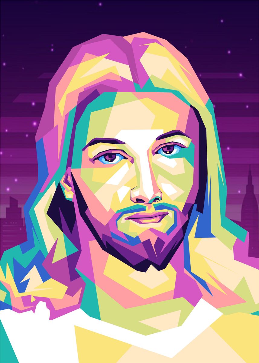 'yesus' Poster, picture, metal print, paint by Saidi Say | Displate