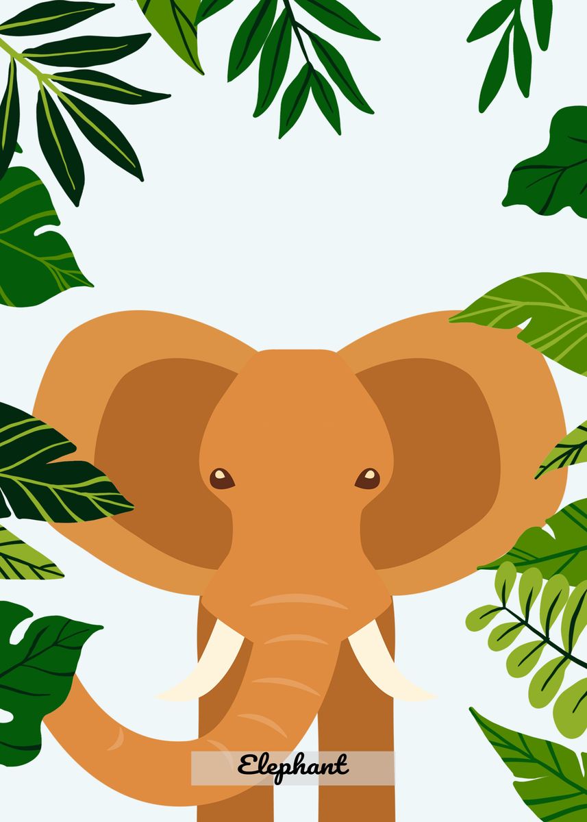 'Cute Elephant' Poster by Good Vibes | Displate