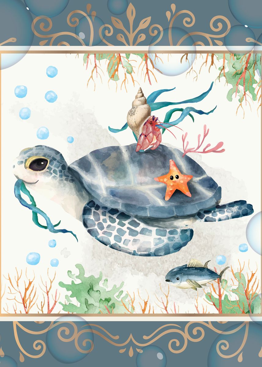 'Sea Friends' Poster by Catriona Crehan | Displate