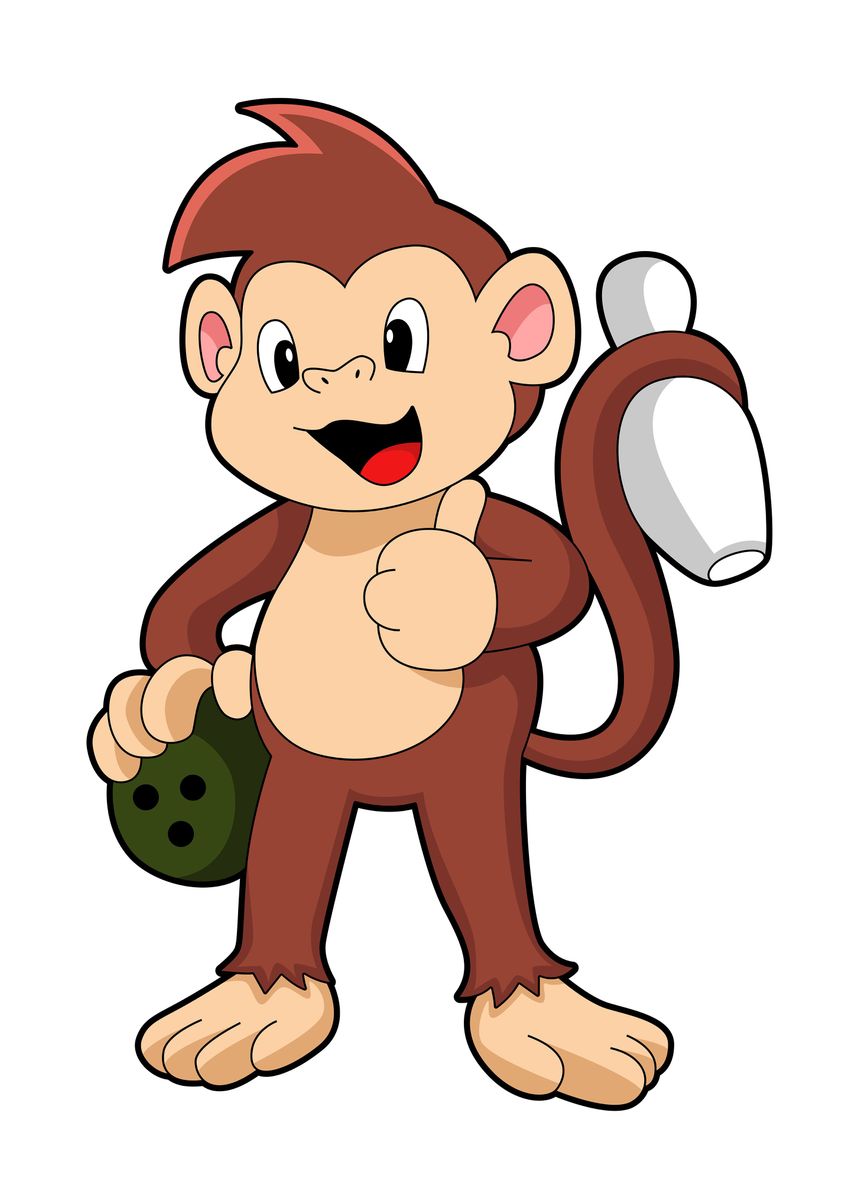 'Monkey Bowling Sports' Poster by Markus Schnabel | Displate