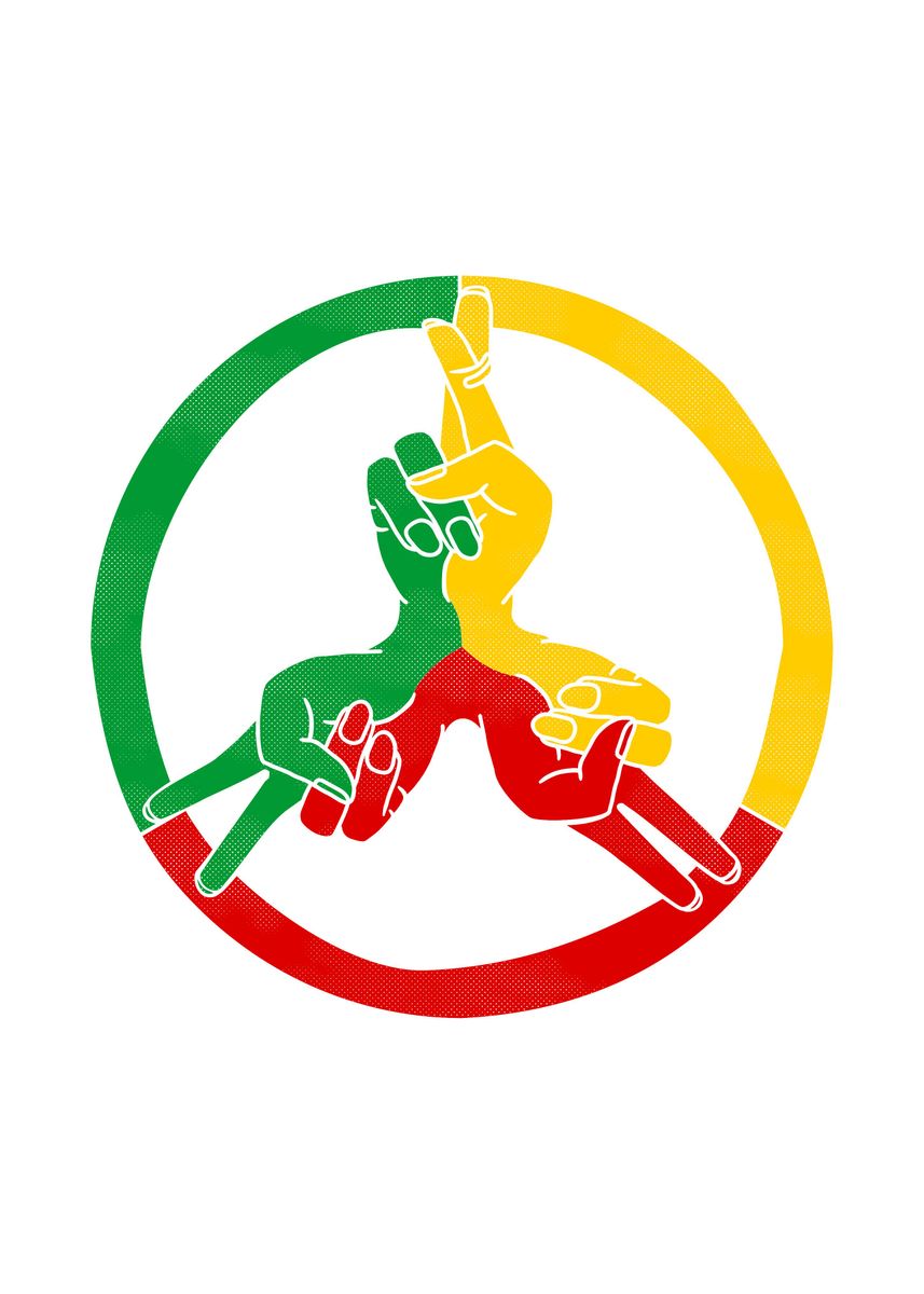 'peace three hand symbol' Poster, picture, metal print, paint by Izmo ...