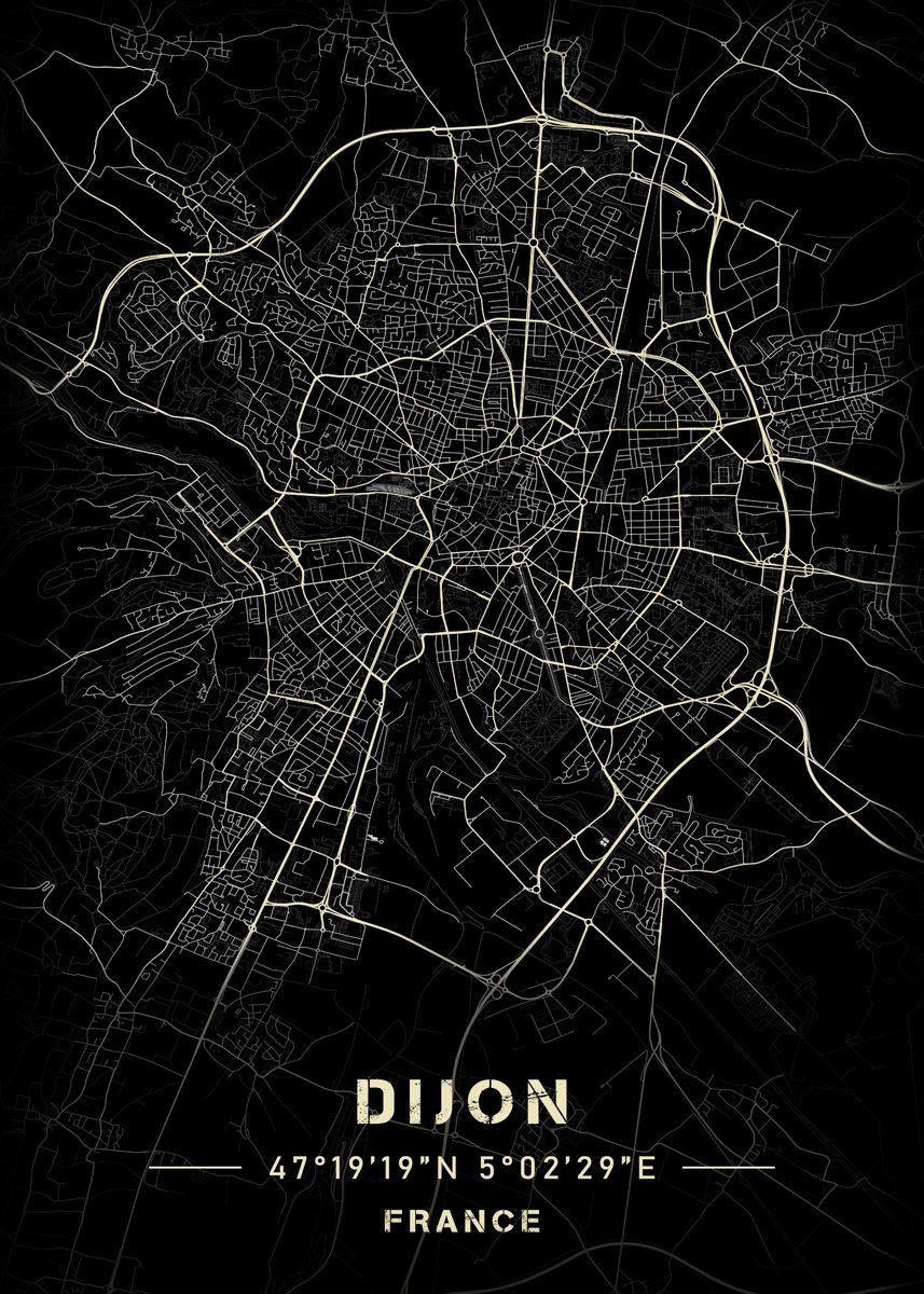 'Dijon' Poster, picture, metal print, paint by Jerhus | Displate