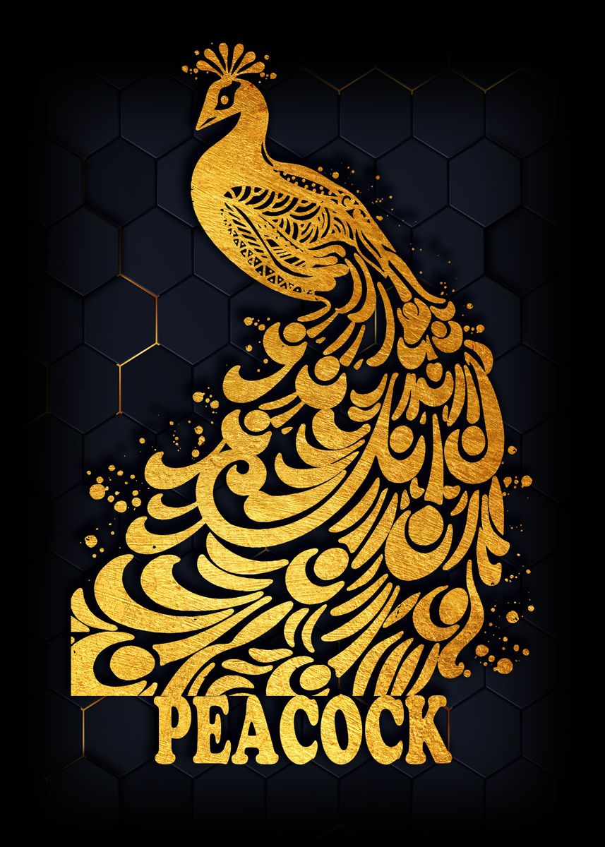 'PEACOCK' Poster, picture, metal print, paint by Denis Siggers | Displate