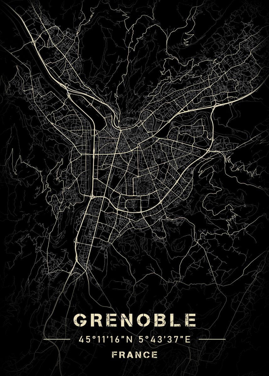 'Grenoble' Poster, picture, metal print, paint by Jerhus | Displate