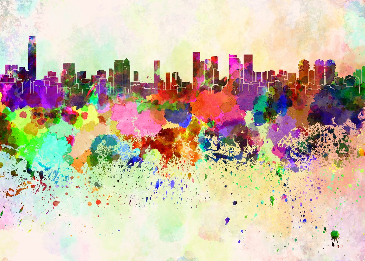 'Tel Aviv skyline' Poster by Cristina Romero | Displate