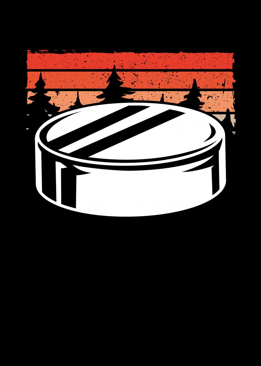 'Retro Hockey puck' Poster, picture, metal print, paint by BeMi | Displate