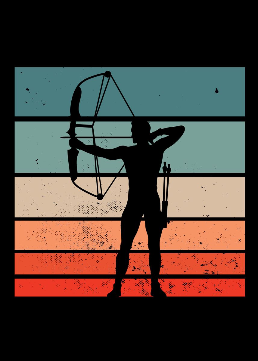 'Retro Archery Vintage' Poster, picture, metal print, paint by ...