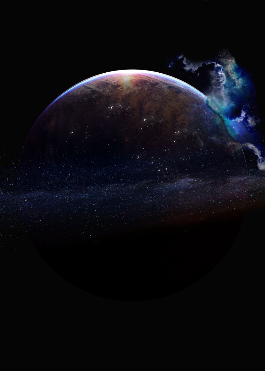 'Blue Burst Planet' Poster by Zilphyart | Displate