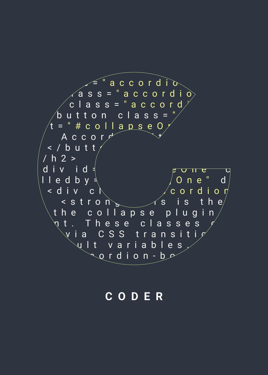 'Coder Developer Minimalist' Poster, picture, metal print, paint by ...