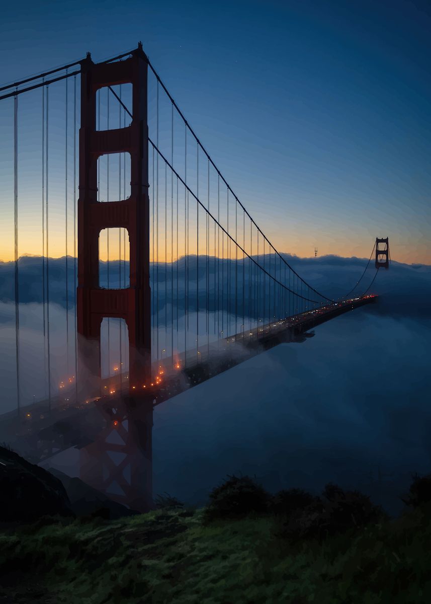 'Golden Gate' Poster by ADC Studio | Displate