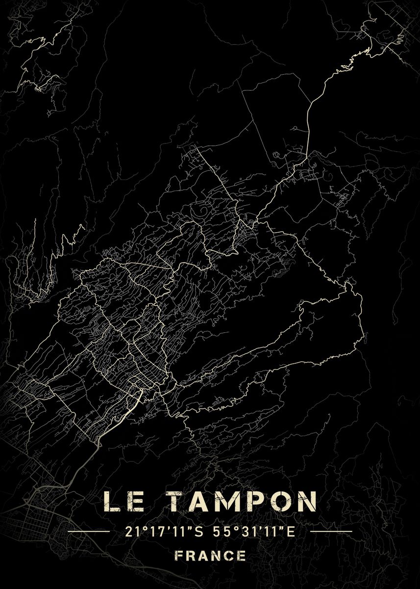 'Le Tampon' Poster, picture, metal print, paint by Jerhus | Displate
